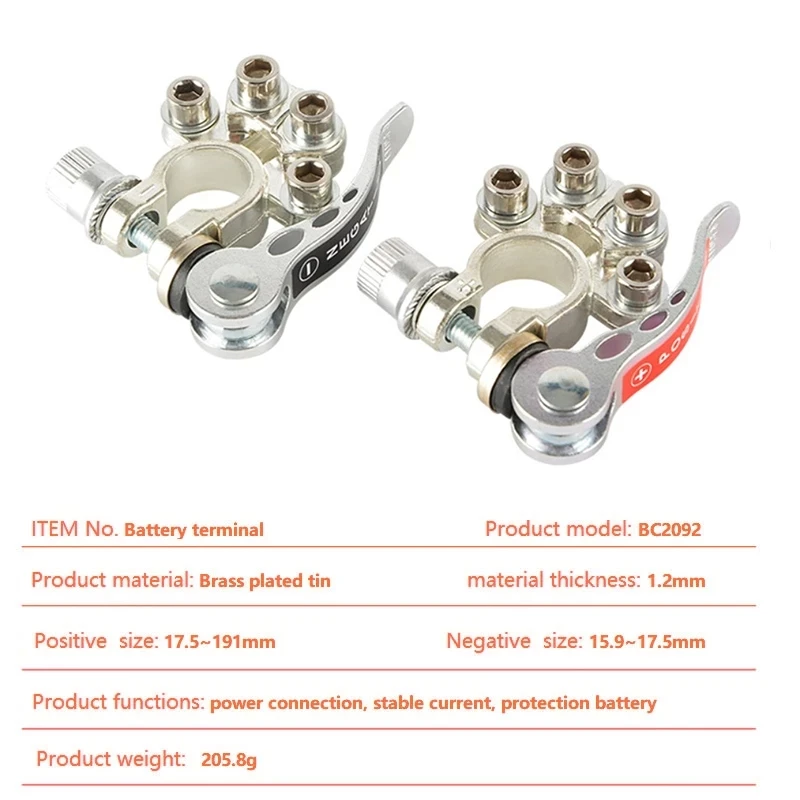 Toolless Quick Disconnect Battery Connectors - 12V 6V 24V