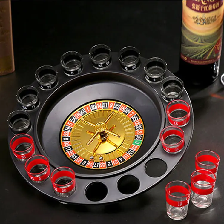 16 Shot Glass Roulette Wheel Roulette Party Drinking Game Roulette For ...
