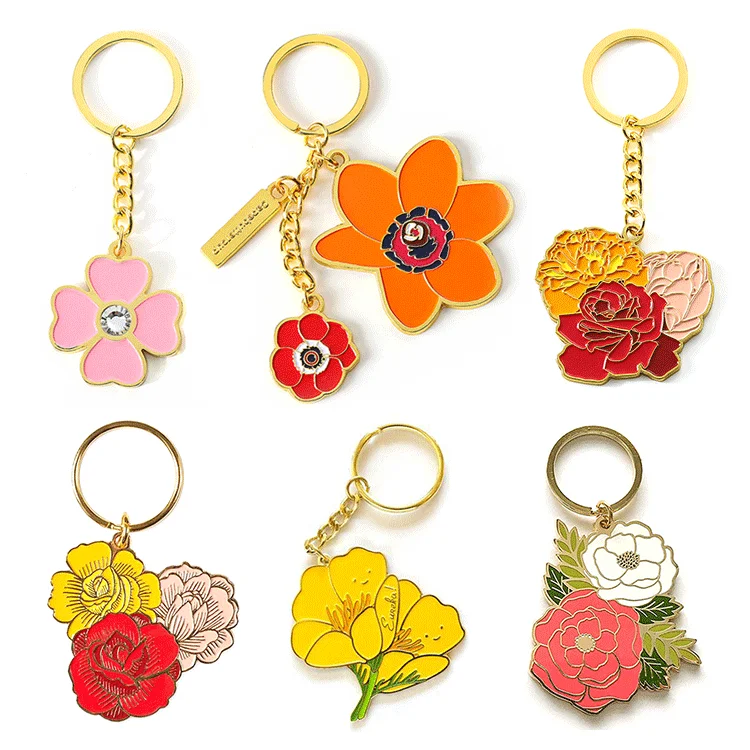 Custom Charm Flower Keychain - Perfect for Bags & Promotions