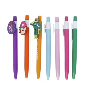 Customized Novelty Shaped Plastic Logo Ball Pen With Cute Designed Clip ...