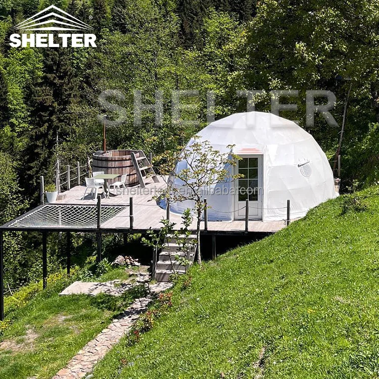 8m Transparent Clear PVC Waterproof Luxury Glamping Domes