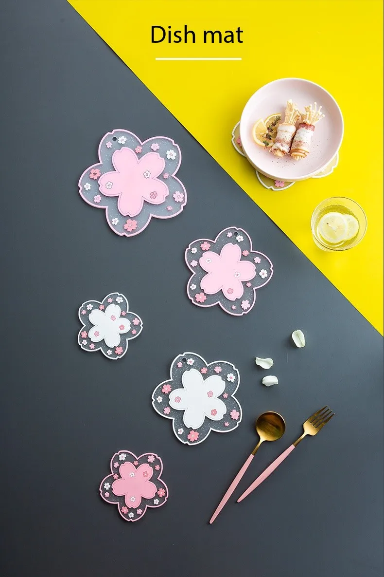 Cherry Blossom Coaster Insulation Mat Non-slip Mat Household Tea Cup ...