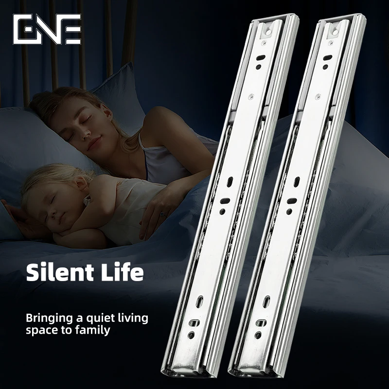 3 Fold Full Extension Ball Bearing Drawer Slide Push Open Soft Close ...
