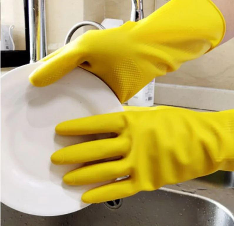 Rubber Household Latex Gloves Kitchen Reusable Household Gloves Latex ...