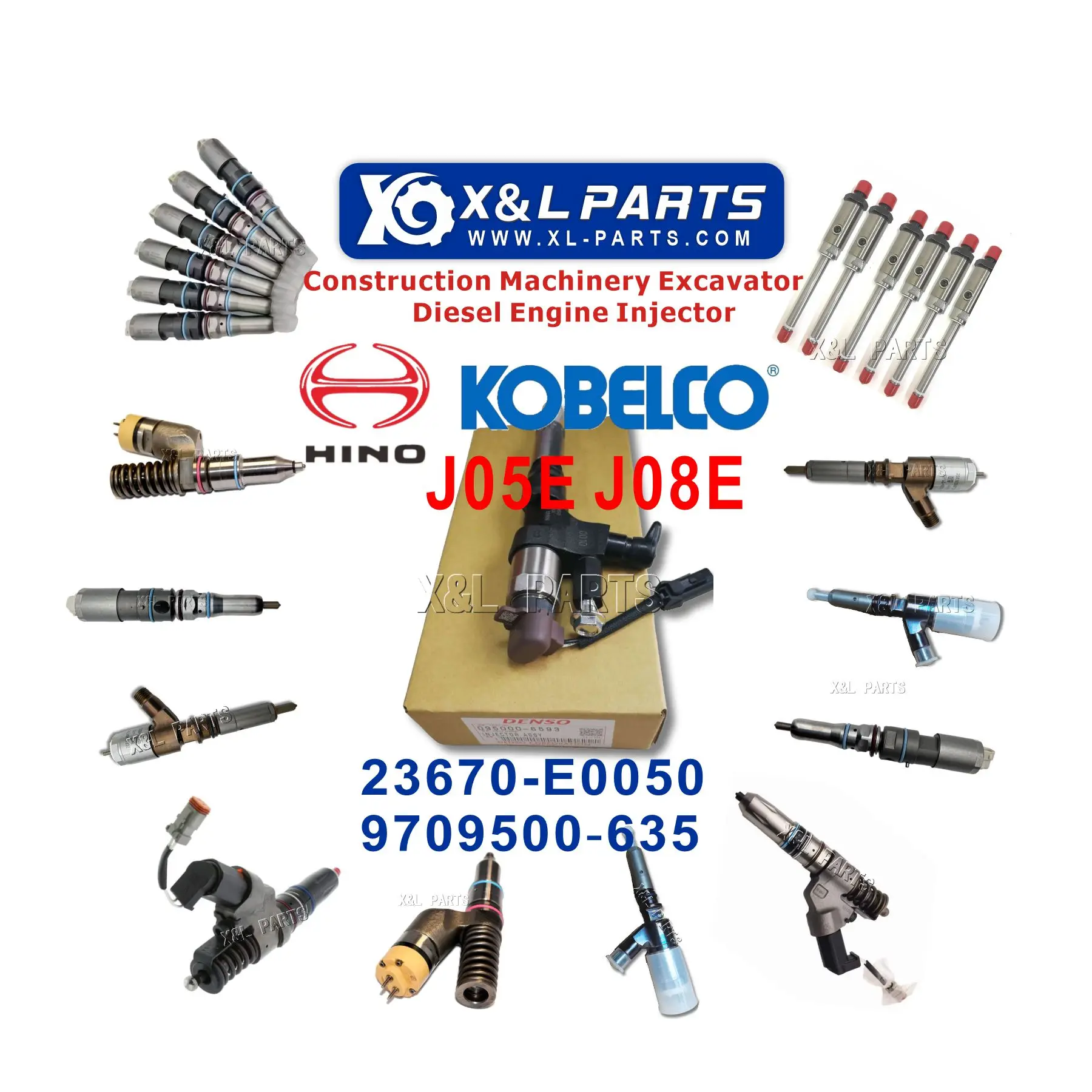 Genuine for Hino Engine J05E JO8E 23670-E0050 9709500-635 Common Rail ...