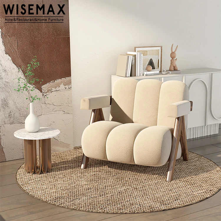 WISEMAX FURNITURE - Modern Home Single Sofas Velvet Fabric