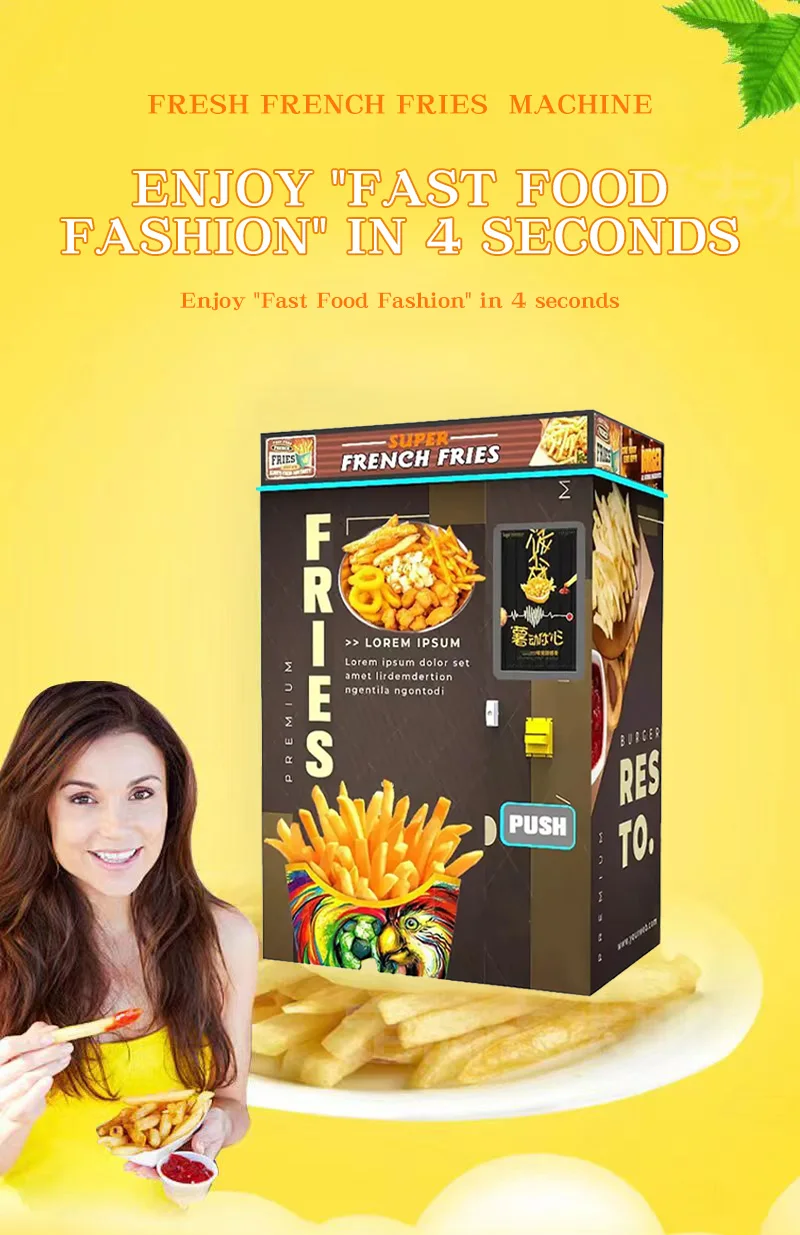 Hot Food French Fry Vending Machine - Automatic & Vandal-proof