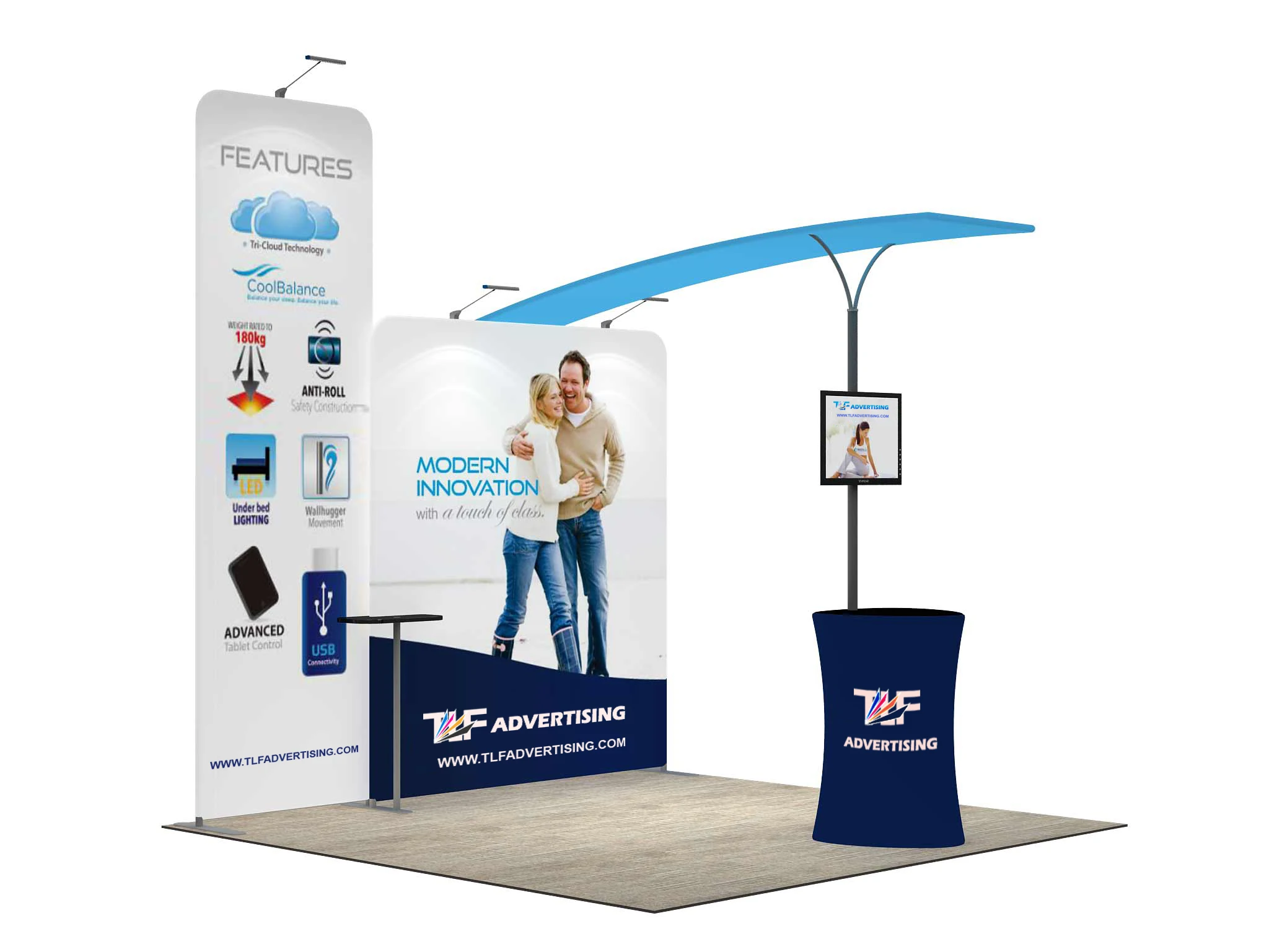 Portable 3x6 Modular Trade Show Booth Stand 10x20FT Tension Fabric ...