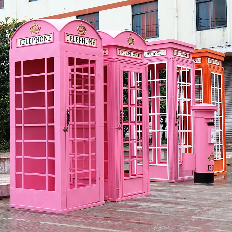 Telephone Booth Prop with Artificial Flowers for Weddings