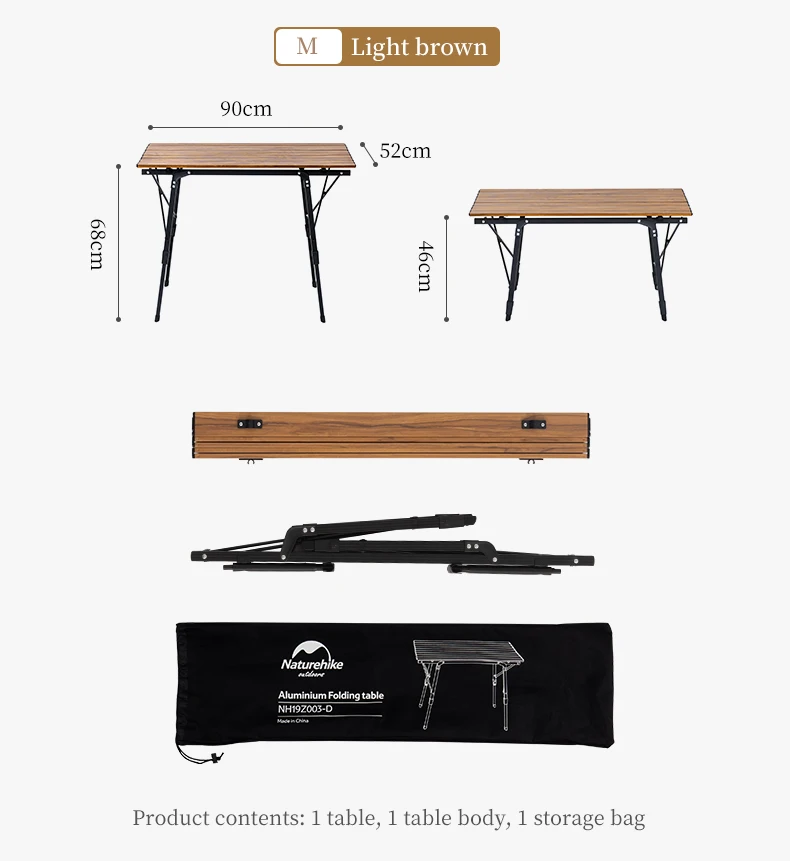 Naturehike MW03 Portable Camping Table - Adjustable & Durable