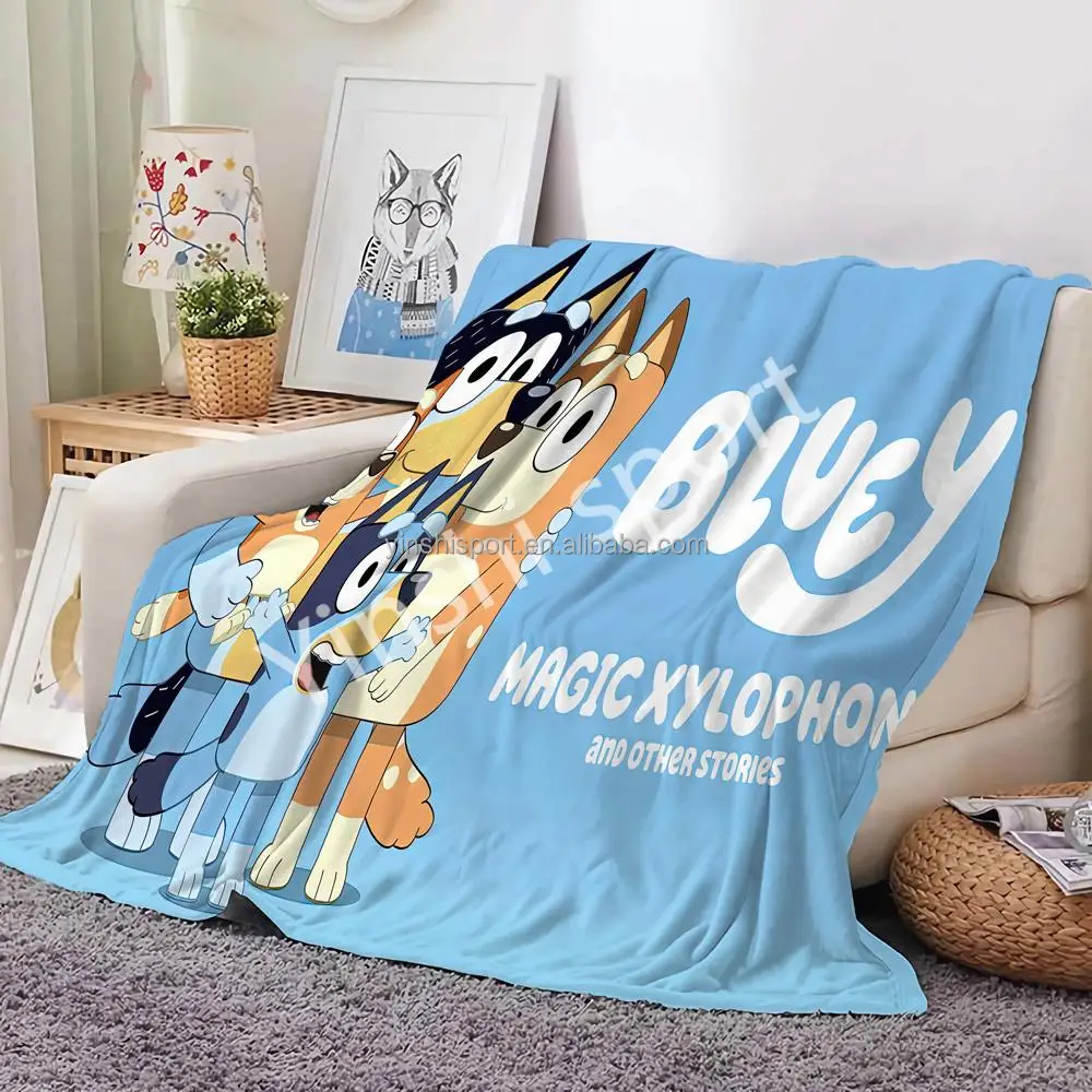 New Cartoon Blueys Birthday Background Cloth For Birthday Party Blanket ...
