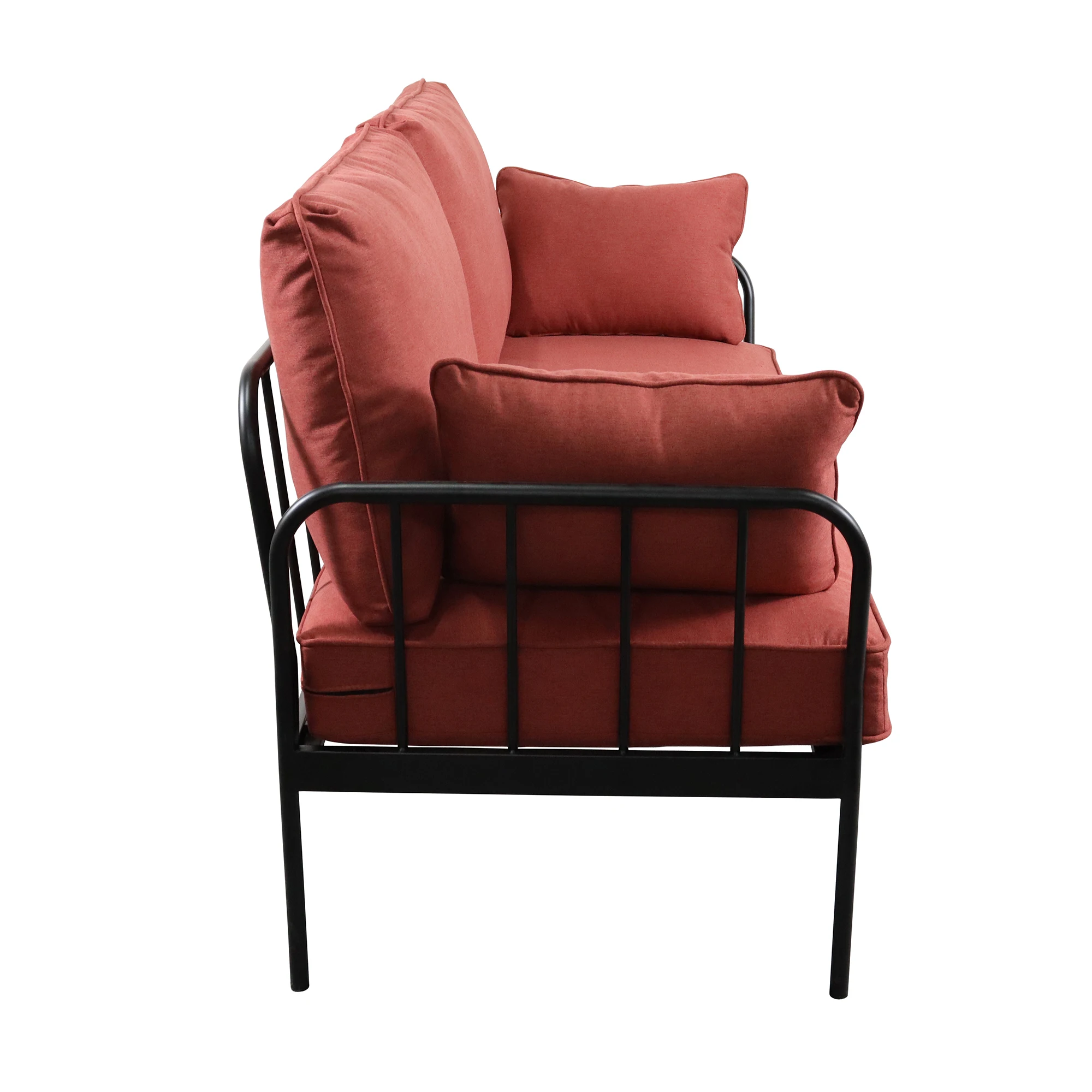 Metal Sofa / Steel Framework With Upholstered Cushions / Easy Assembly ...