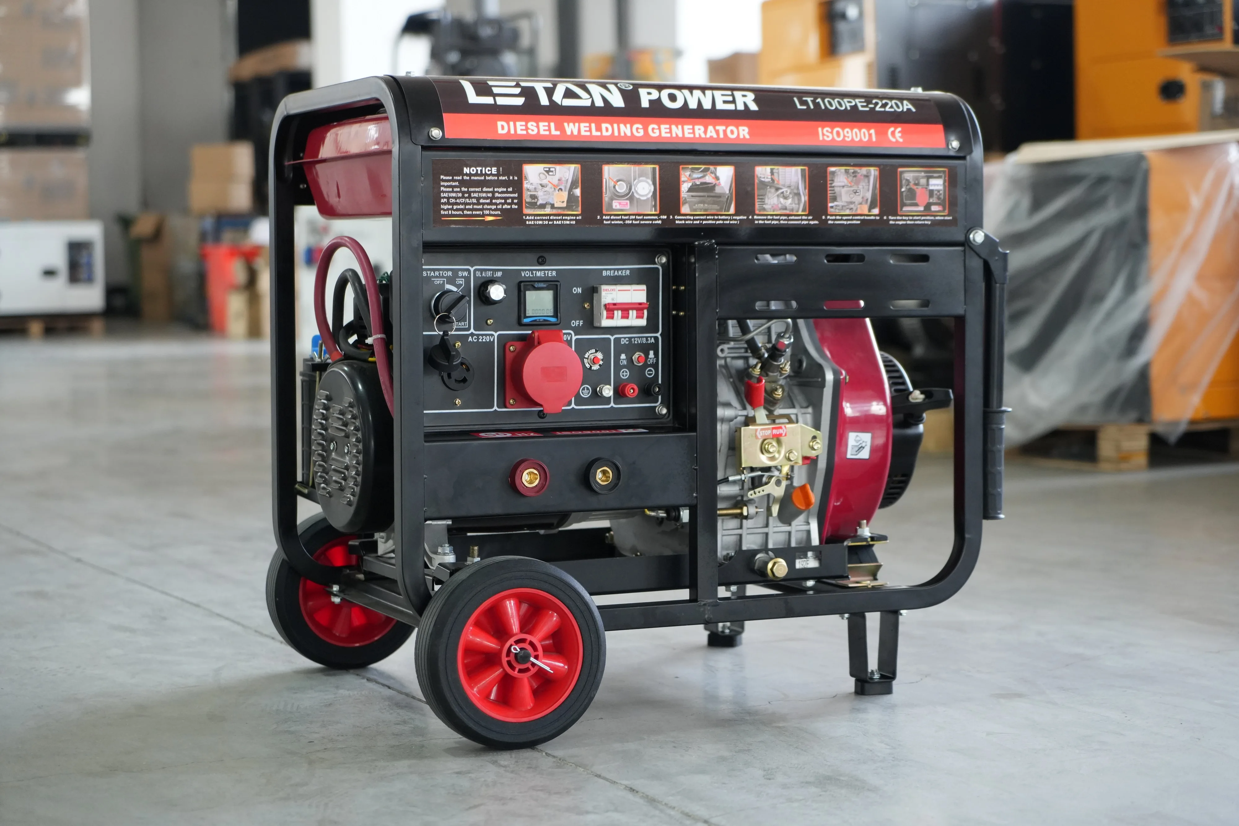 LETON 8kW Diesel Portable Generator - 1/3 Phase Welder Set, Air Cooled ...