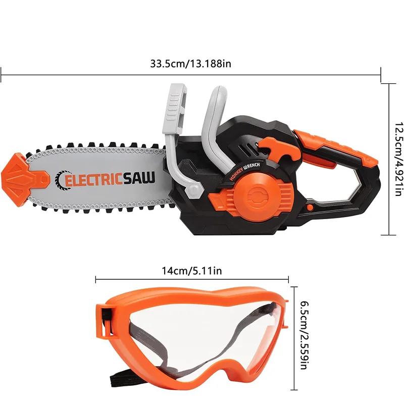 Plastic Tool Electric Chain Saw Toys With Sound Pretend Play Kids ...