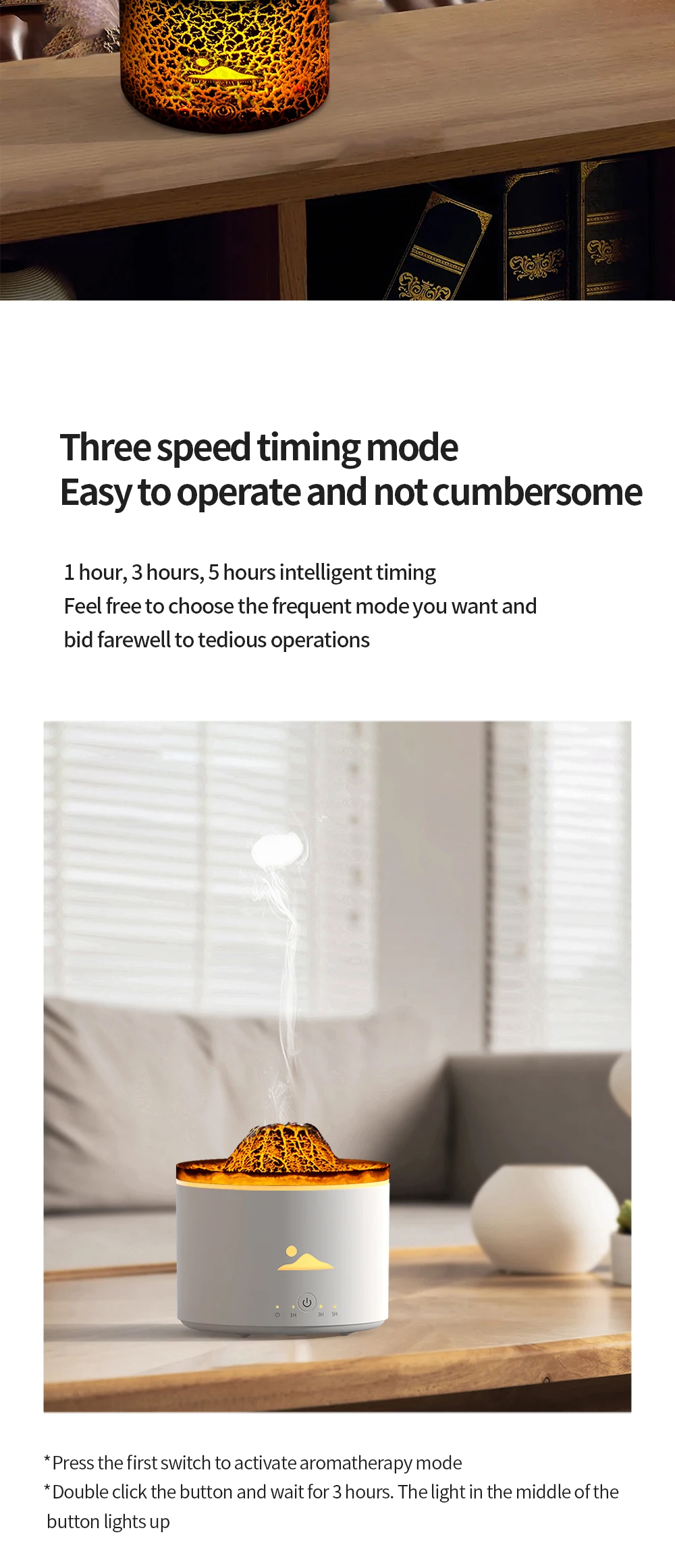 Wholesale Warm Light Volcano Decorative Ultrasonic Diffuser Aroma ...