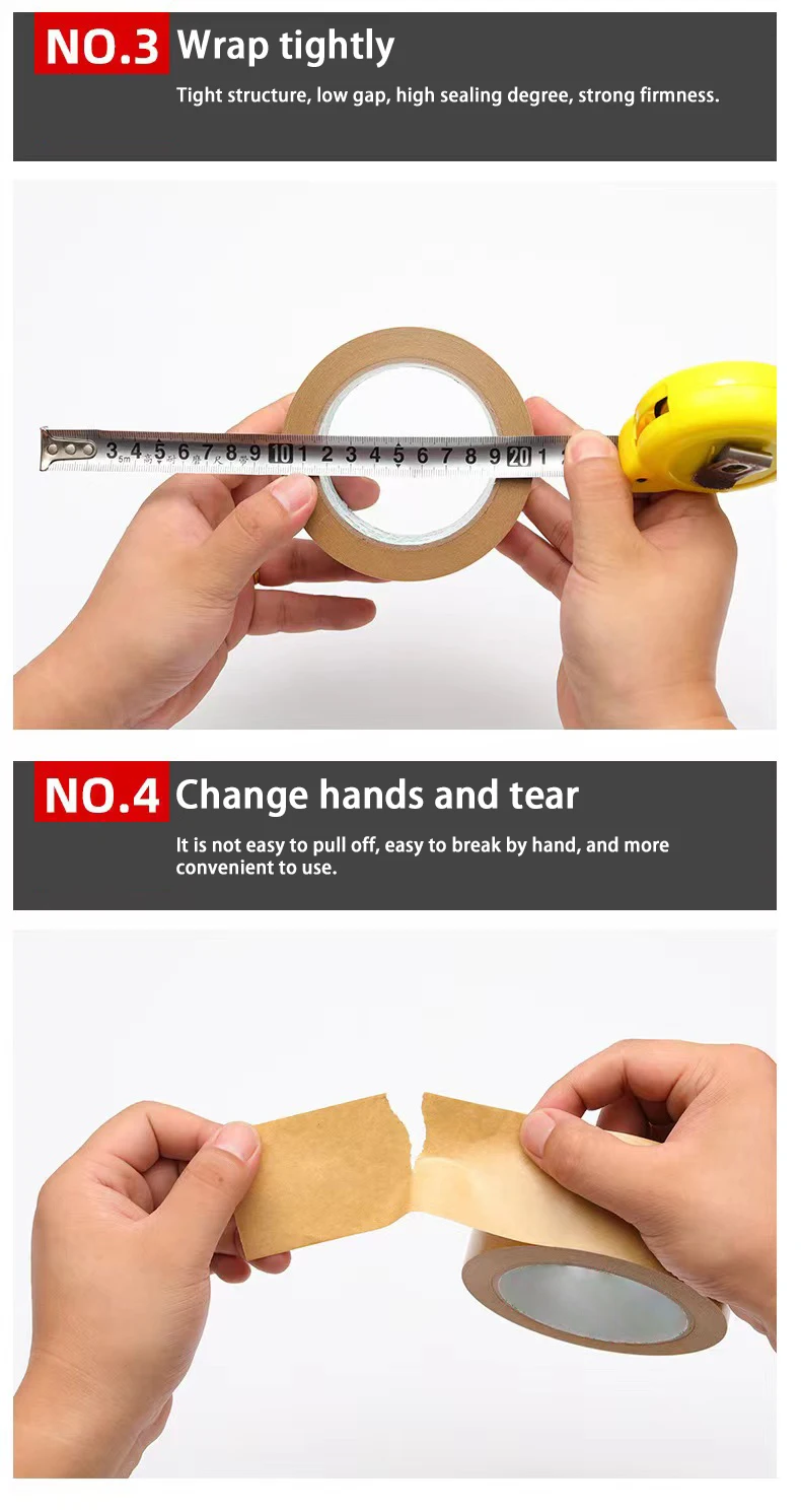 Reinforced Strapping Reinforcement Kraft Paper Tape Customized Logo ...