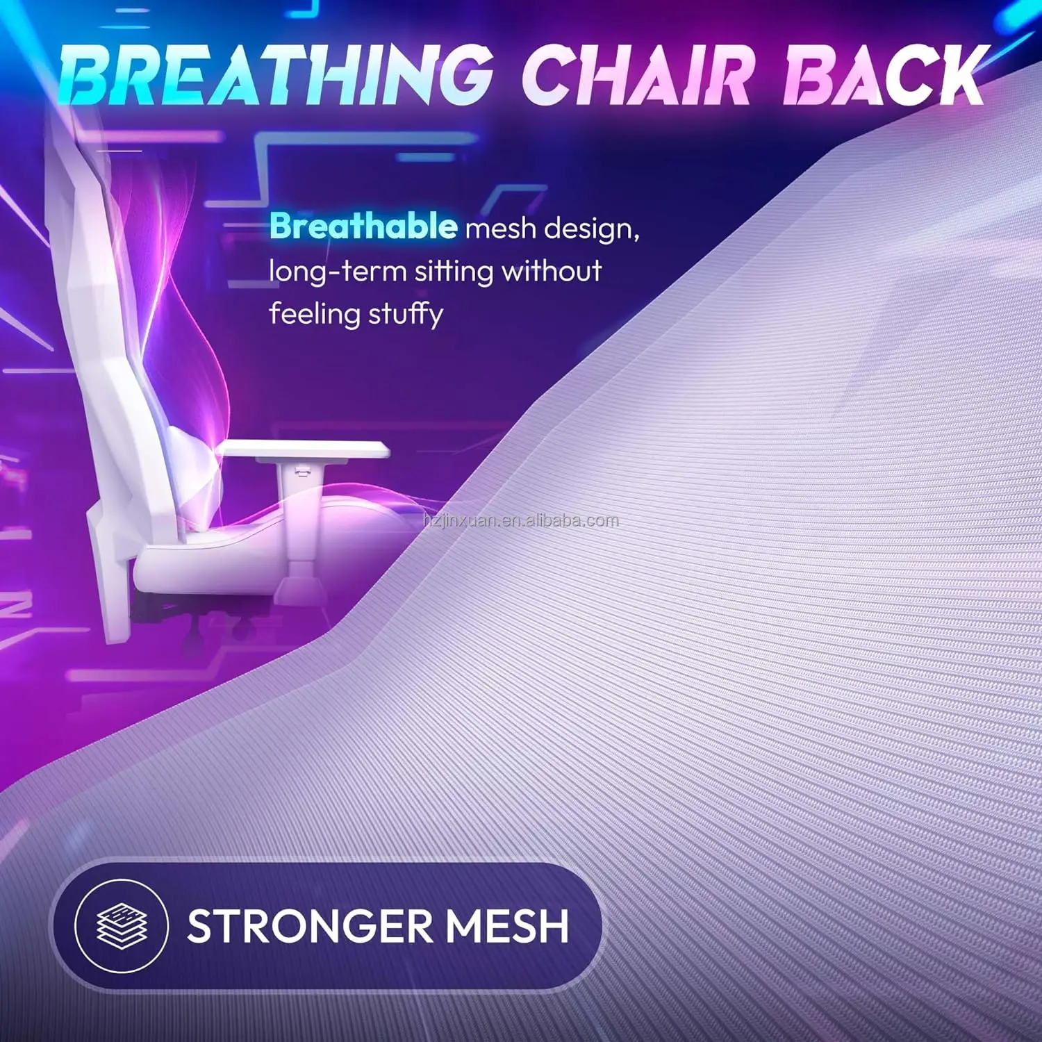 Ergonomic RGB Gaming Chair with LED Lights & Adjustable Support