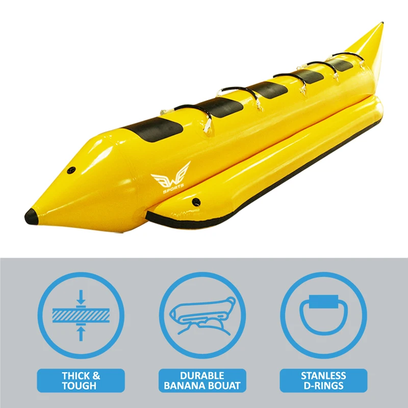 5 Persons Inflatable PVC Banana Boat Inflatable Fly Fish for 2/3/4/5/6 ...