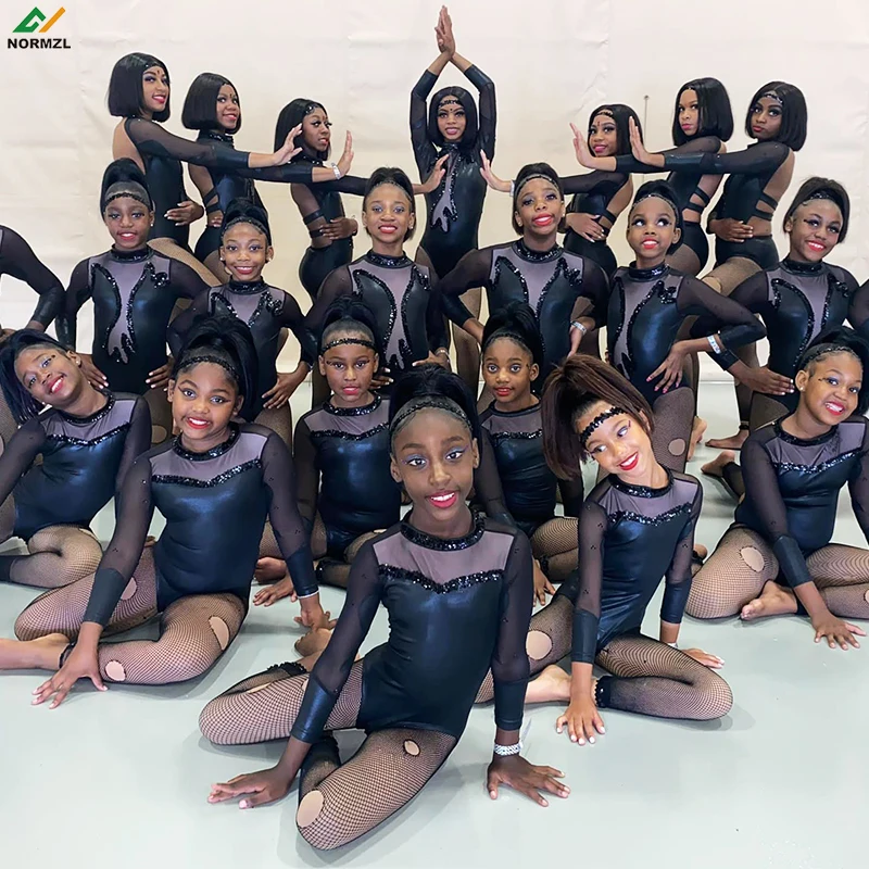 Normzl Pink Black Majorette Spandex Dance Costume Custom Sexy Metallic ...