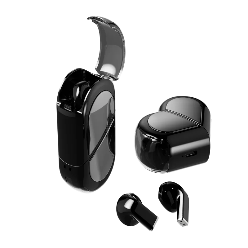 New Innovation 2 In 1 Rotation Mini Heart Shaped Wireless Earbuds ...