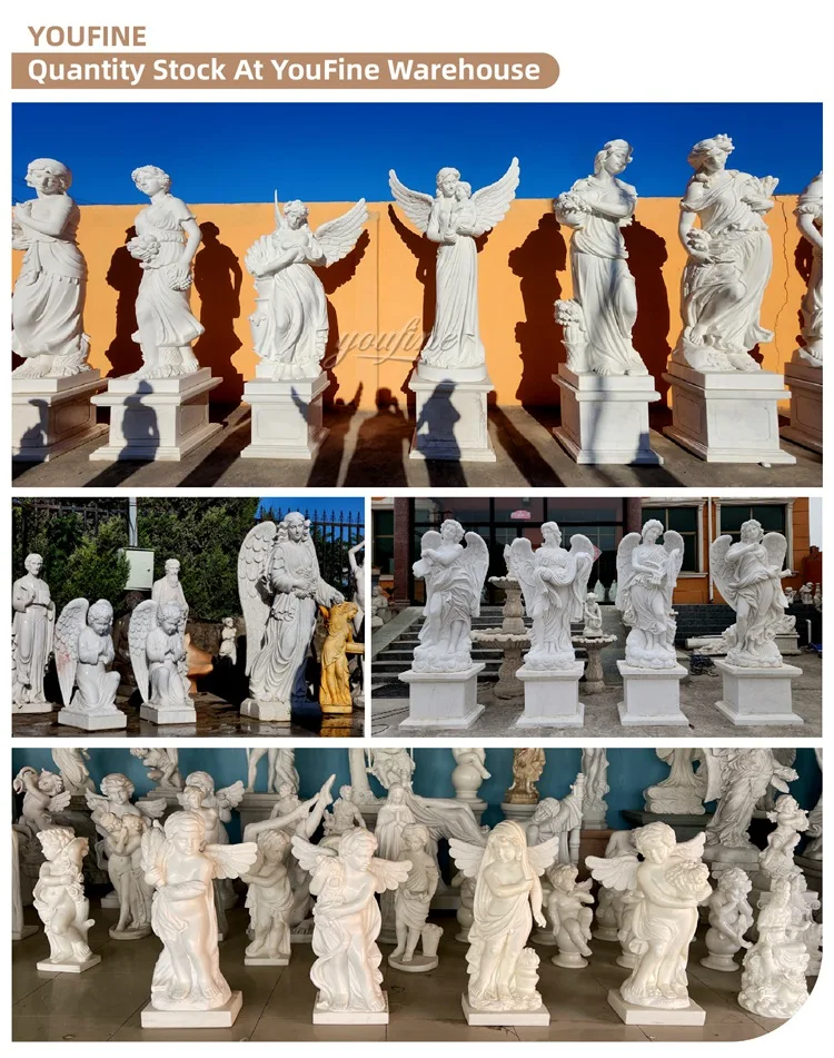 Outdoor Marble Memorial Statues - Life Size Angel Statue