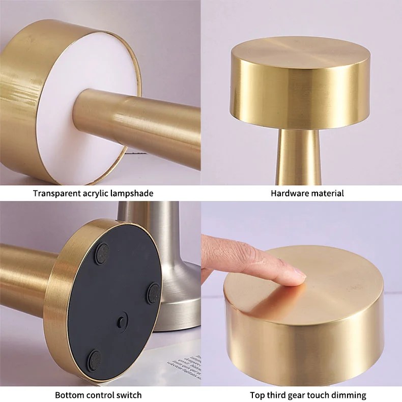 Dumbbell LED Bar Table Lamp - USB Rechargeable & Touch Control