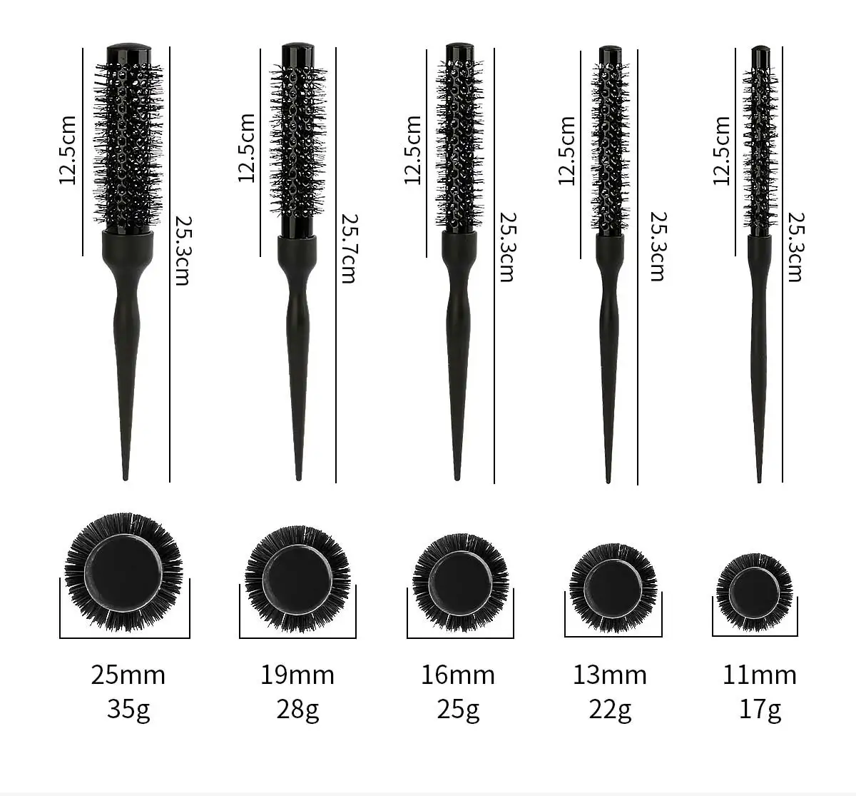 Nylon Toothed Hair Comb Styling Curly Hair Brush Aluminum Tube Rolling ...