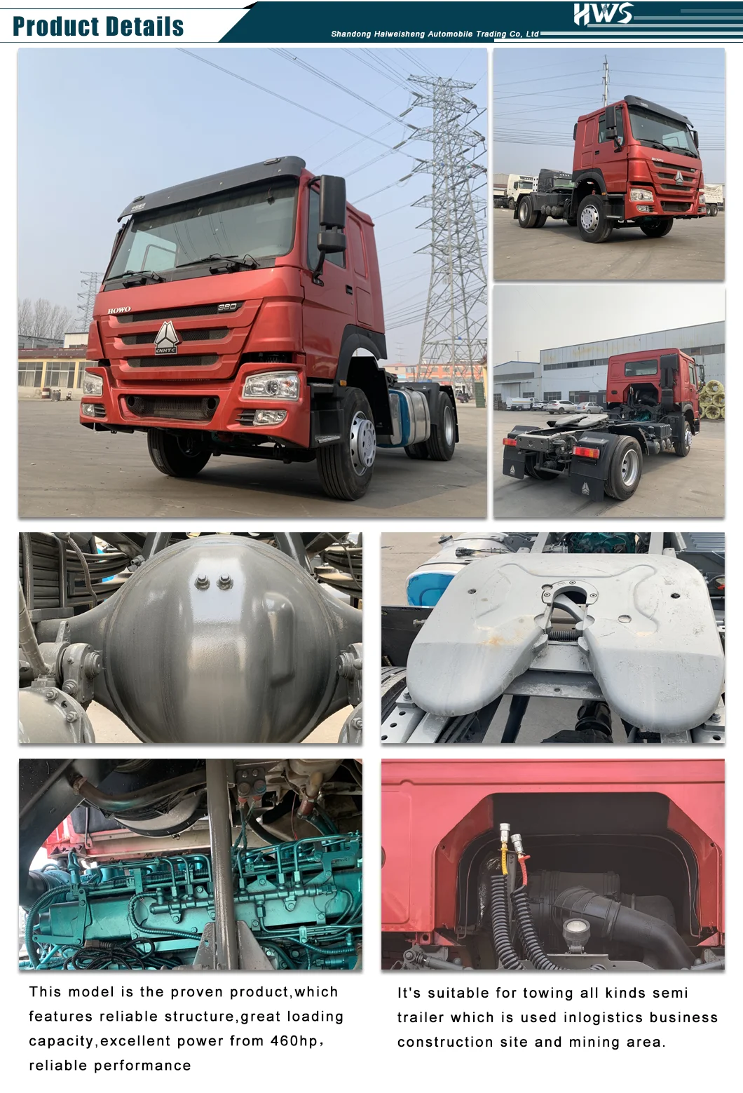 Good Condition 4x2 Tractor Truck Howo Sinotruck Euro2 371hp Mini ...