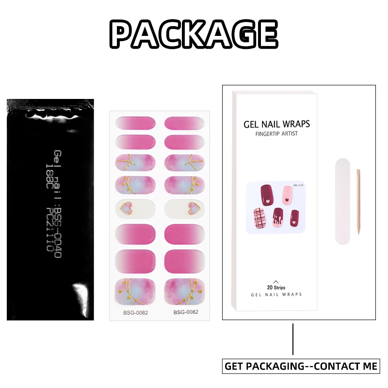 Gel Nail Stickers Decoration Supplies Wholesale Customize Logo Easy ...