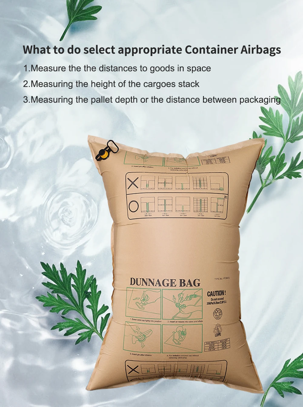 Inflatable Logistics Packaging Pillow Bags Air Dunnage Bag For Avoiding ...