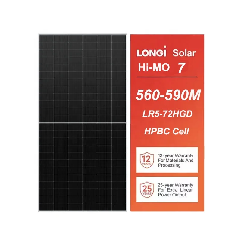 Longi LONGi Hi-MO 7 LR5-72HGD 560-590M Bifaical Dual Glass Solar Panels ...