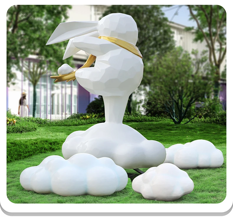 Garden Decorative Ornaments Fiberglass Cloud Statues Dancing Fiberglass ...