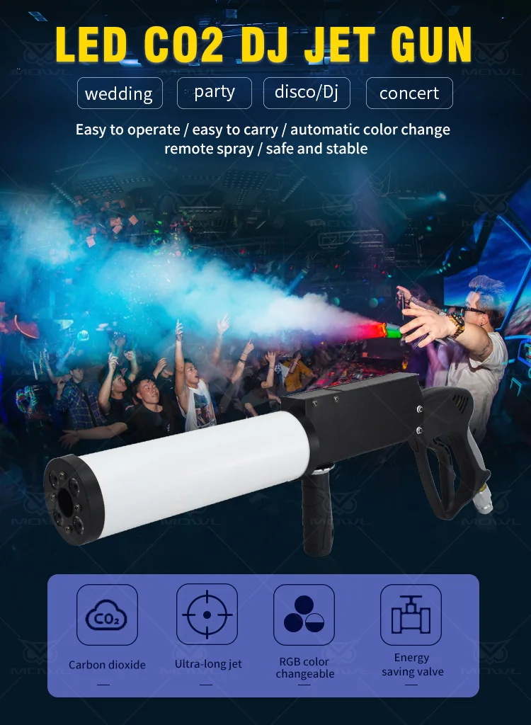MOWL DJ Equipment - LED CO2 Gun for Wedding & Parties