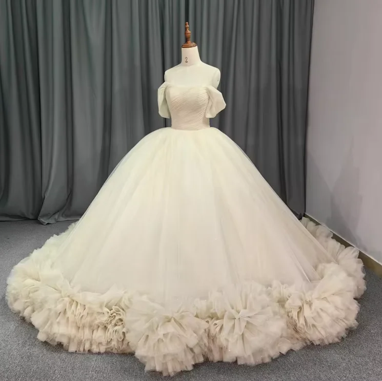 Qd1650 Beige Color Soft Tulle Sweetheart Quinceanera Dresses Ball Gown ...