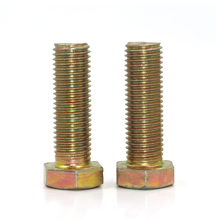 Din 933 M16 Hex Bolt Din 931 Half Thread Grade 8.8 With Yellow Zinc ...