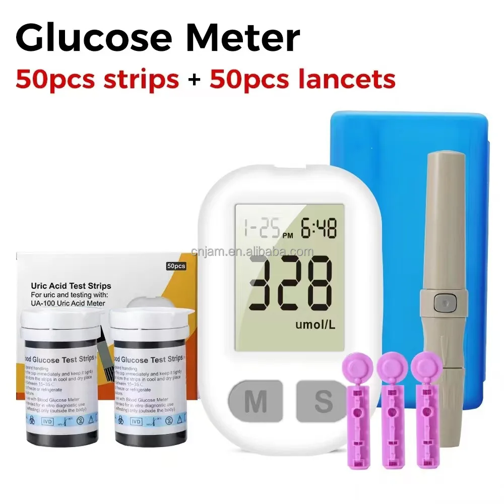 Blood Glucose Meter Cholesterol Uric Acid Meter With 50 Pieces Test ...