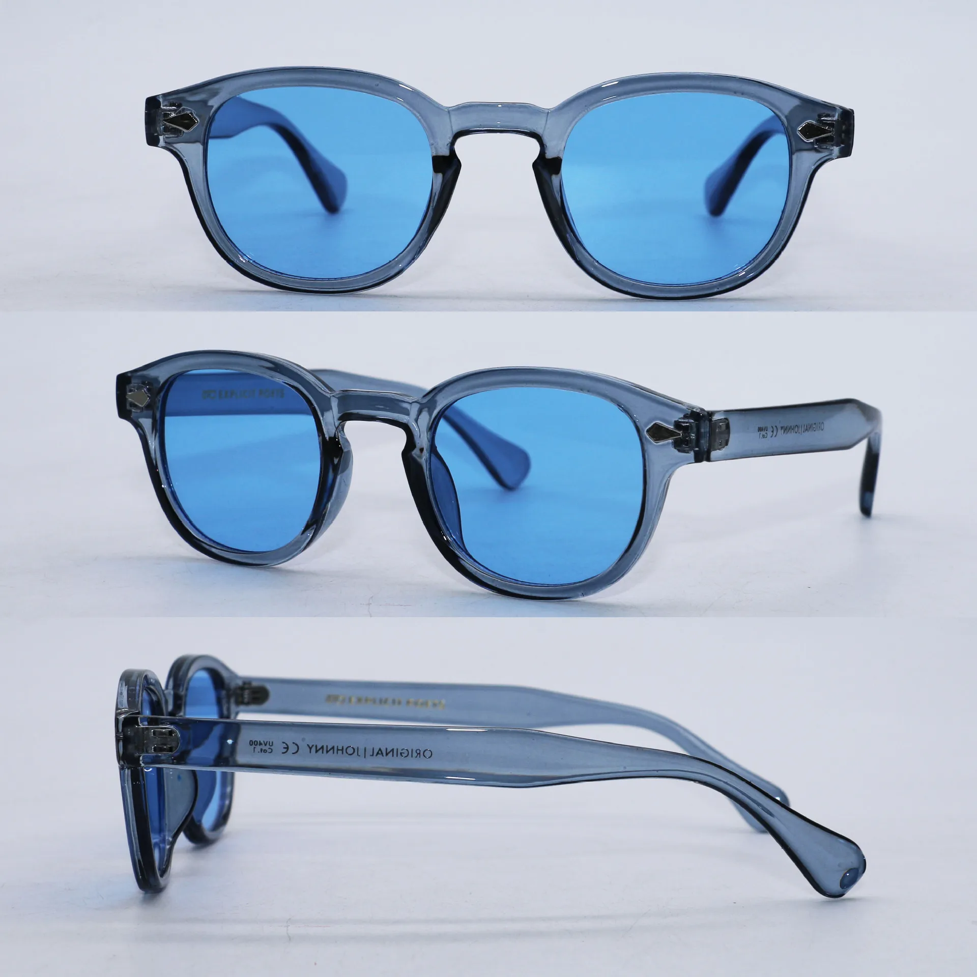 Men Quality Blue Fashion Retro Sunglasses Woman Brand Designer Vintage ...