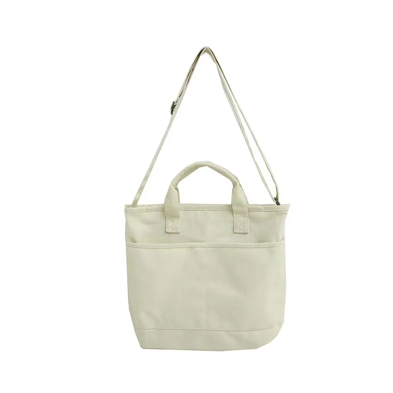 Many Pocket Large Capacity Canvas Tote Bag Reusable Versatile Crossbody ...