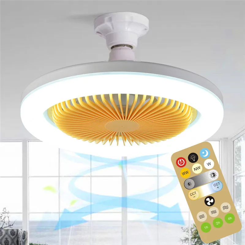 30w Ceiling Fan With Light And Remote E27 Led Bulb Universal Ac85v-265v ...