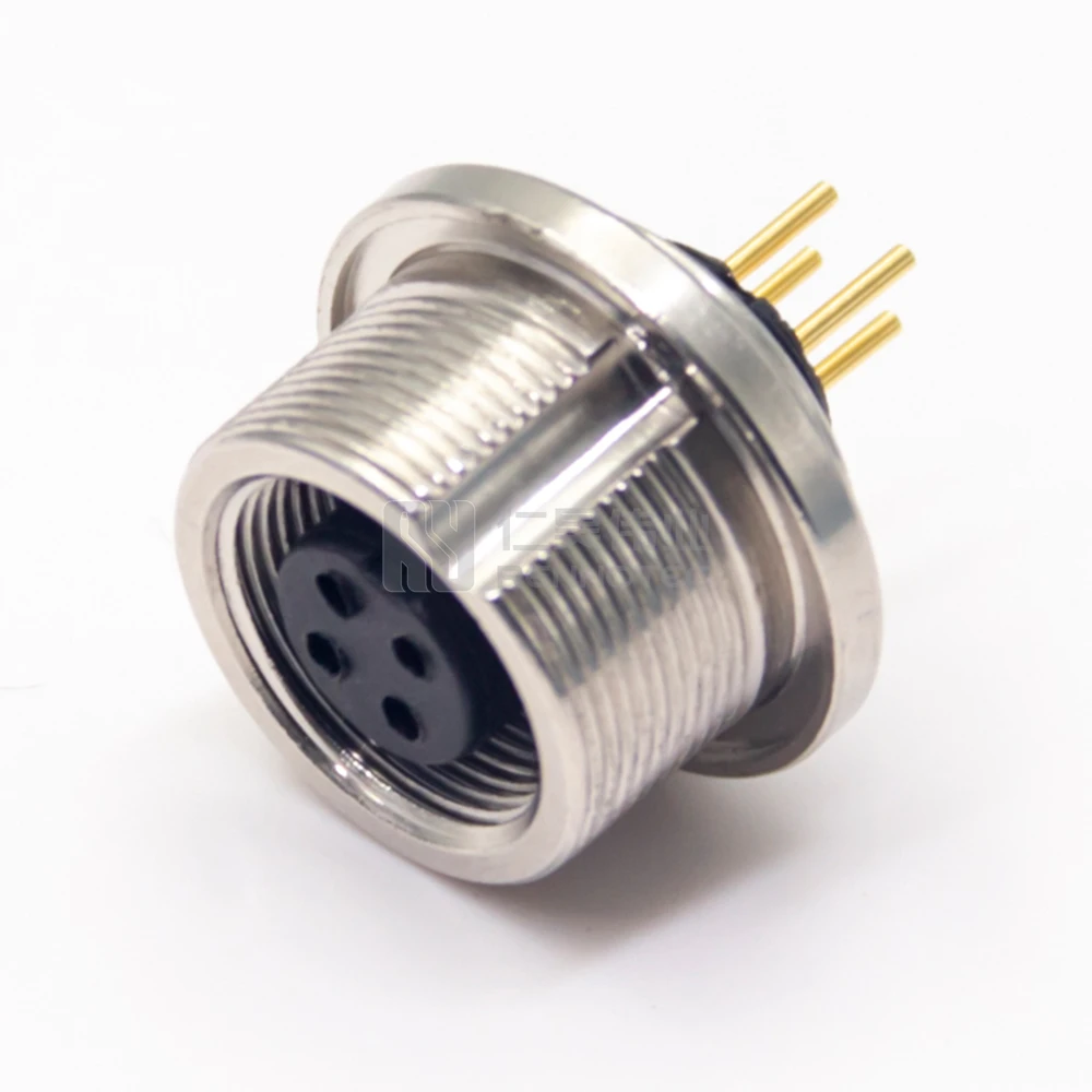 Binder M9 - 4 Pin Female Front Mount Waterproof Connector