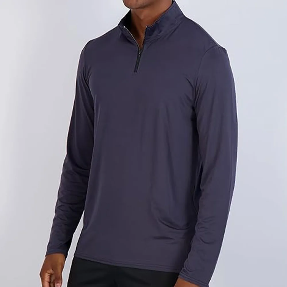 Custom Logo 1/4 Quarter Zip Pullover Shirt Mock Neck Zipper Sweatshirt ...