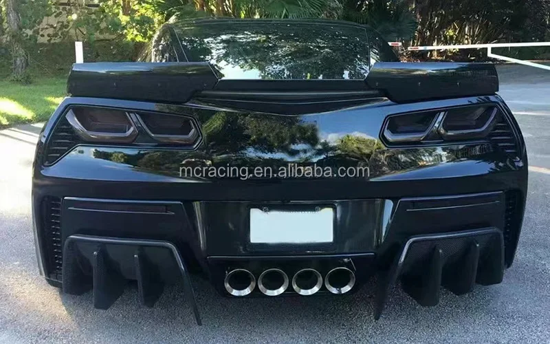 Carbon Fiber Rear Diffuser For Corvette C7 14-19 Carbon Fiber Rear ...