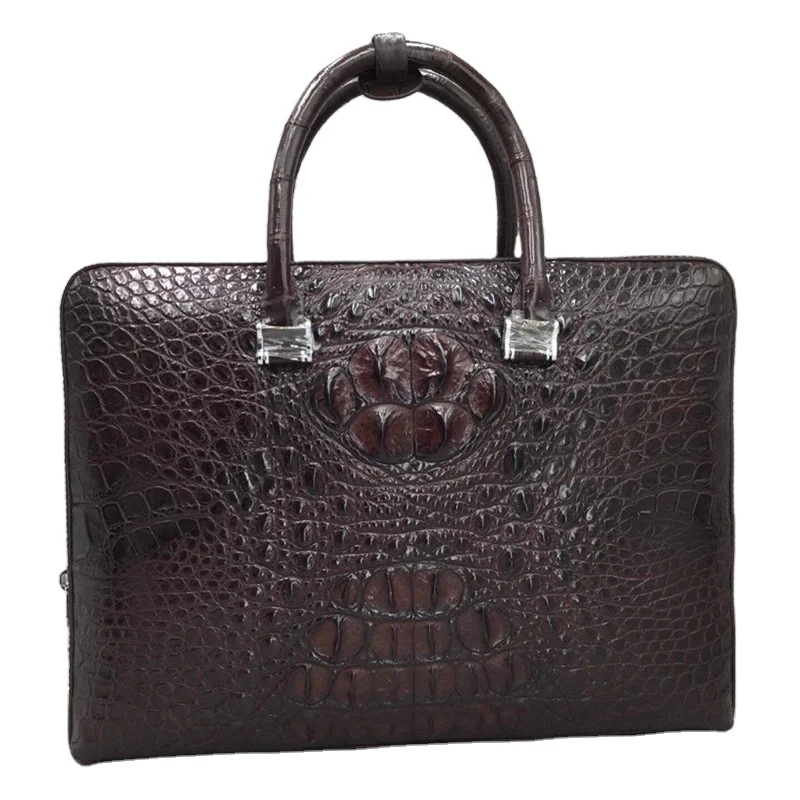 Business Style Authentic Real Crocodile Skin Passcode Lock Men Black ...