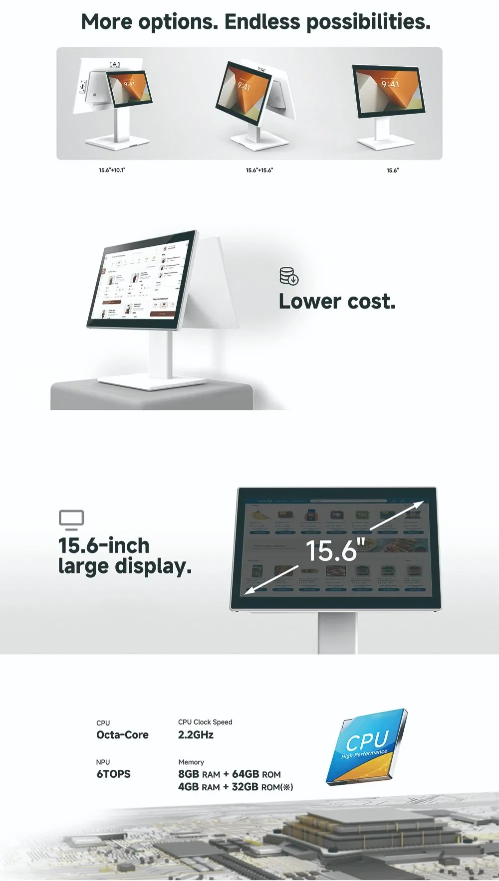 Suntek Custom Color Cash Register Terminal 15.6 Inches Cost-Effective ...