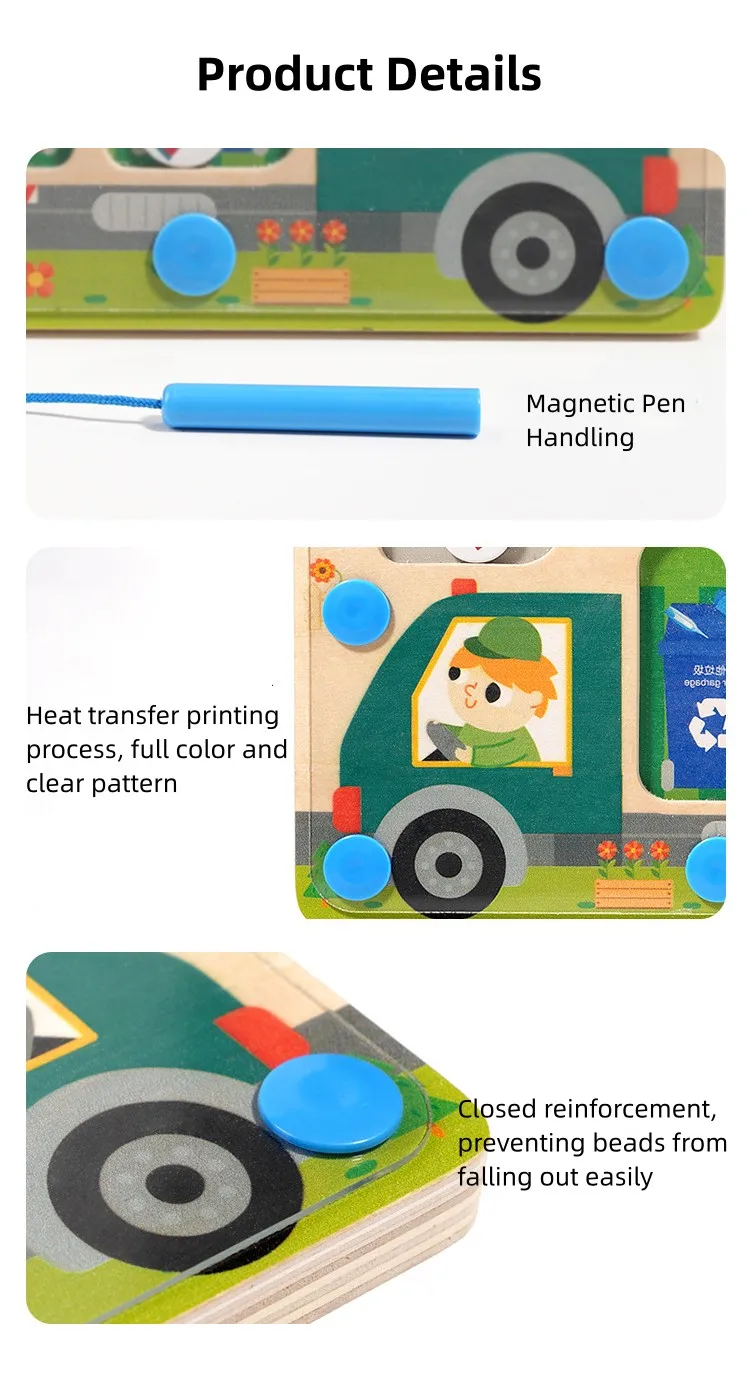 Montessori Wooden Garbage Sorting Game Classification Board Educational ...