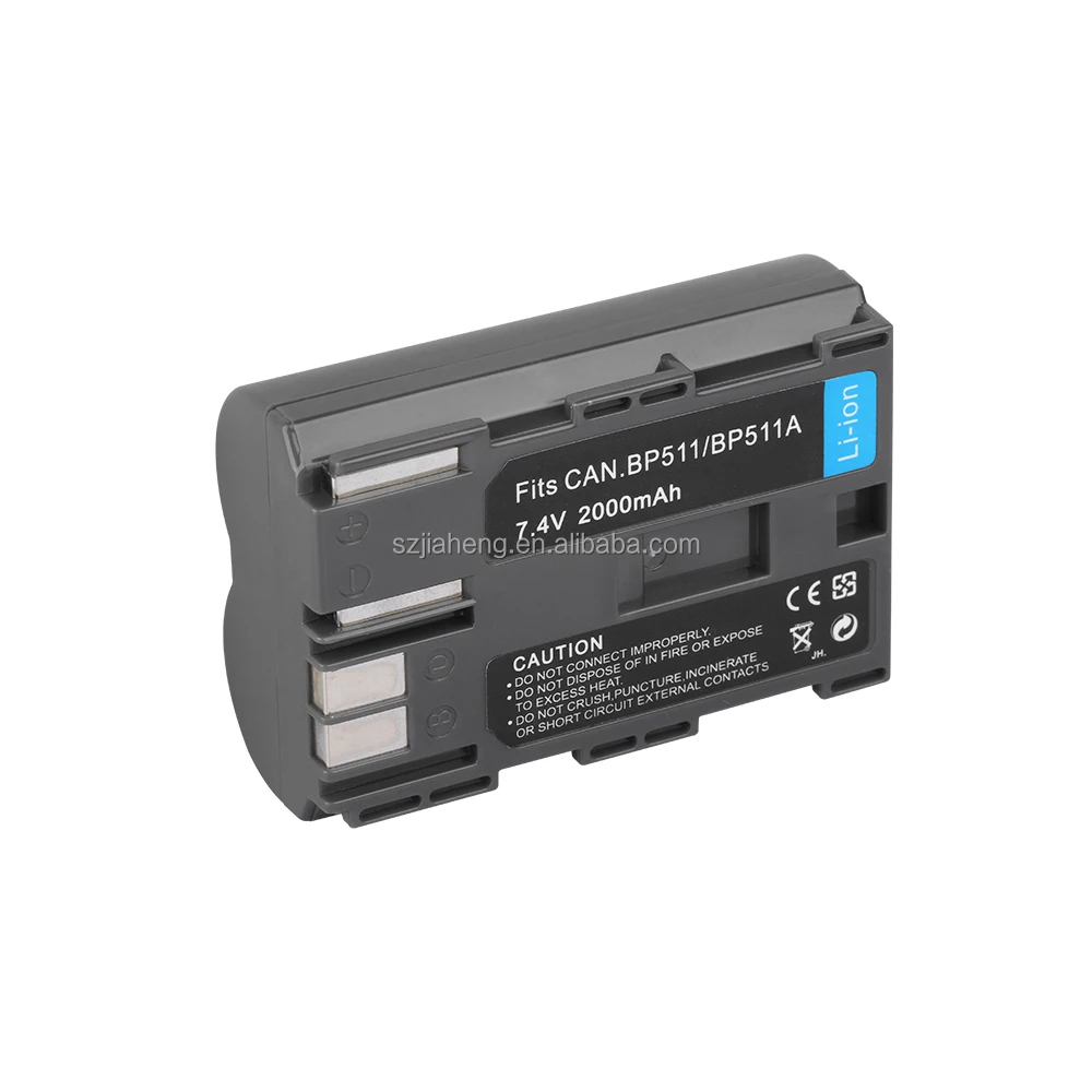 JHTC 2000mAh BP-511 Battery for Canon EOS 300D 50D 40D 30D 20D 5D MV300i G6 G5 G3 G2 G1 BP511 BP ...