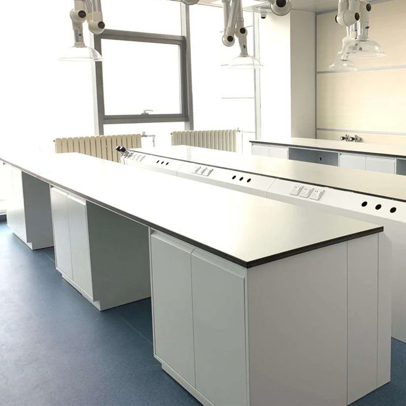 Lab Side Bench - Modern Wall Workbench with Cabinets