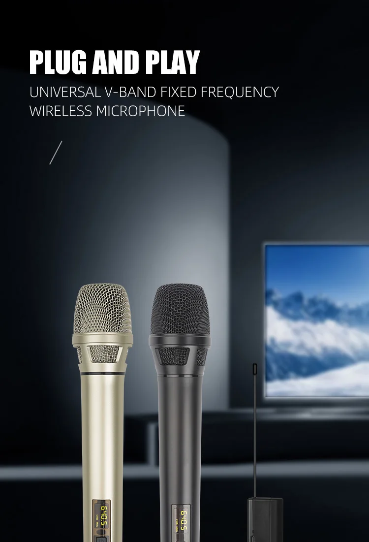 Wireless Microphone Dynamic UHF Recharge Built-in Sound Card Studio ...