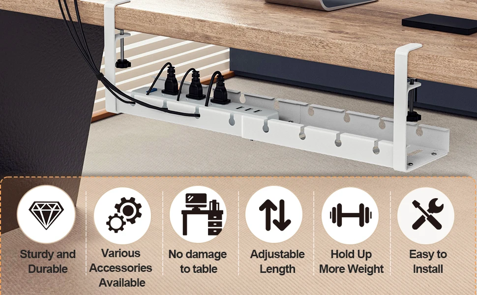 Length Adjustable Metal Raceway Cable Tray Clamp Offices Home Cable ...