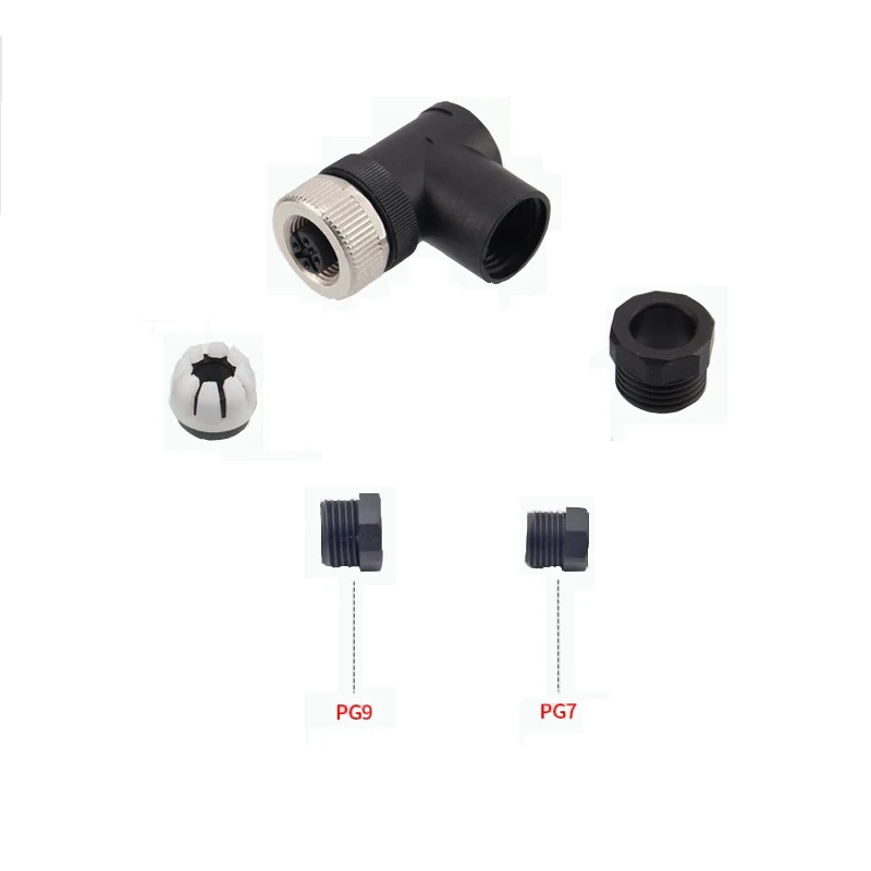 Wholesale IP67 Waterproof M12 4pin 17pin Straight Male Right Angle ...